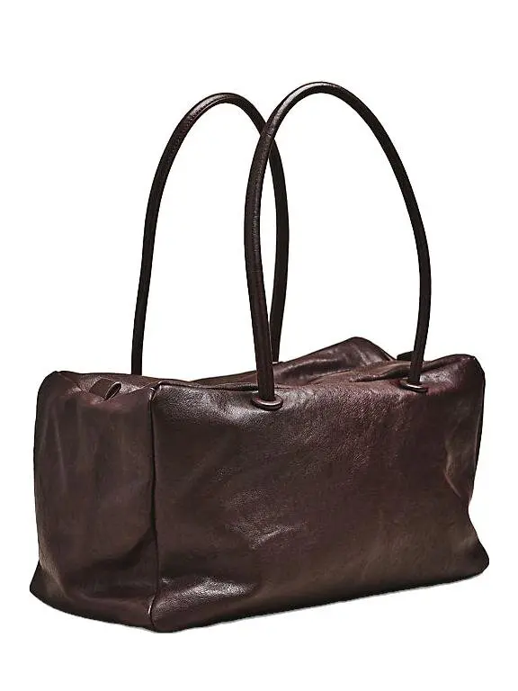 Anthropologie Slouchy Faux Leather Tote Bag - Chocolate