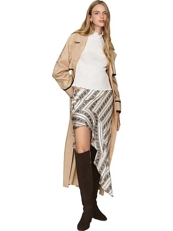 Maeve Asymmetrical Hanky-hem Skirt - Neutral Pattern