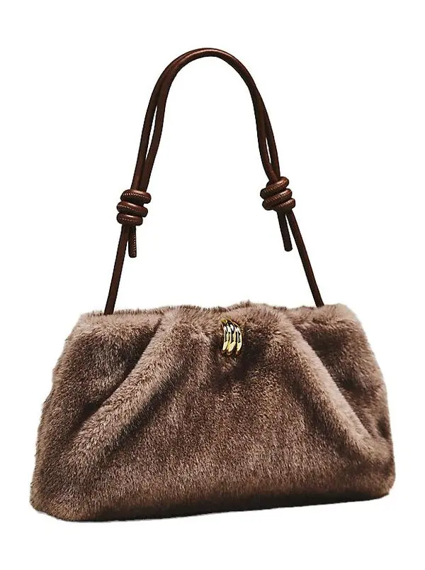 Dolce Vita Ravel Faux Fur Shoulder Bag - Grey