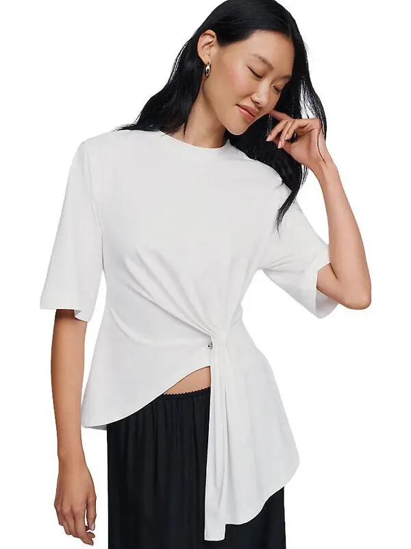 SOVERE / Sohvi 100% Cotton Asymmetrical Top - Chalk