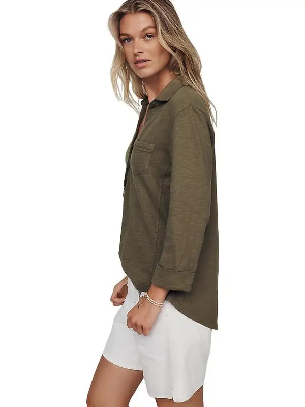 Wilt 100% Cotton Panel Polo Tee - Olive