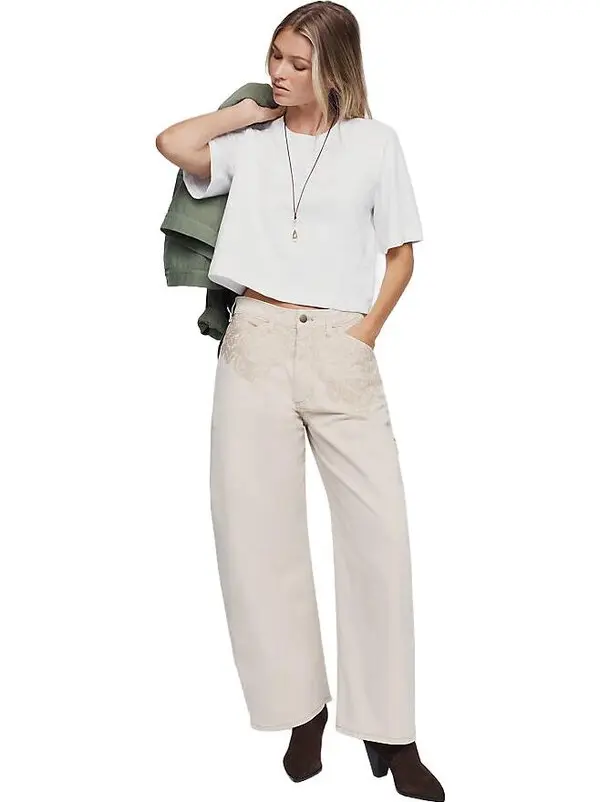PILCRO Kayden High Rise Barrel Leg Utility Pants - Beige