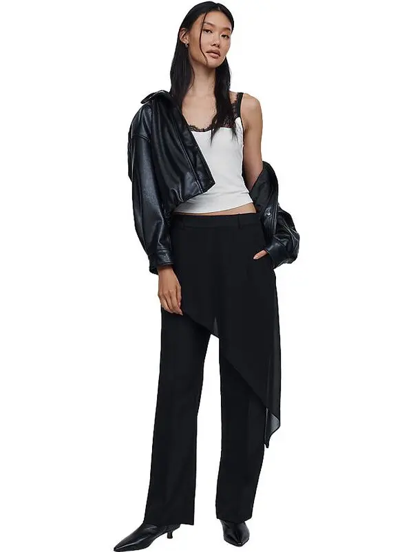 WHITEROOM + CACTUS Wrap Skirt Pants - Black