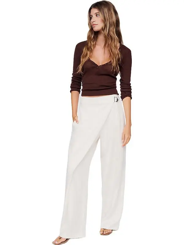 WHITEROOM + CACTUS Front Buckle Trousers Pants - Bone