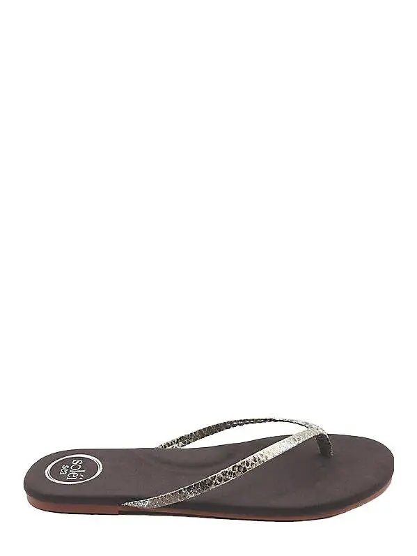 SOLEI SEA Copa Lizard Prt Thong Sandals - Brown