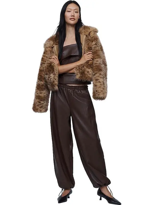 Avec Les Filles Faux Leather Balloon Pants - Java