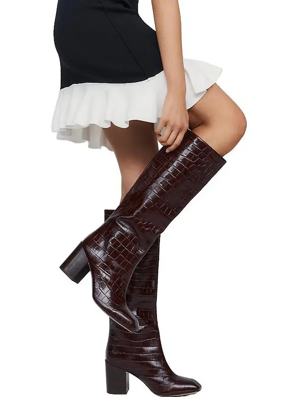 Maeve Square-toe Tall Boots - Brown