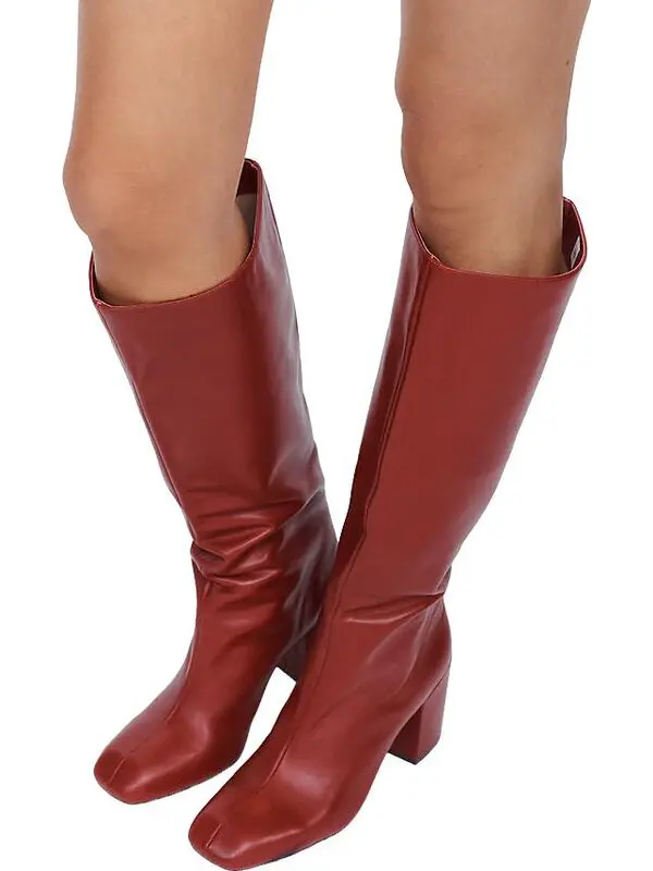 Maeve Square-toe Tall Boots - Red