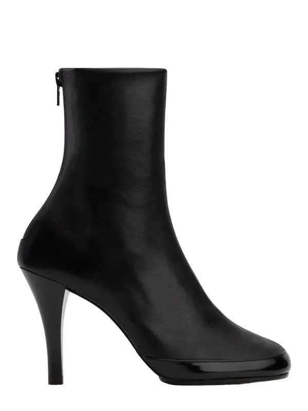 JUDE Luna Ankle Boot Stretch And Brushed Leather - Black