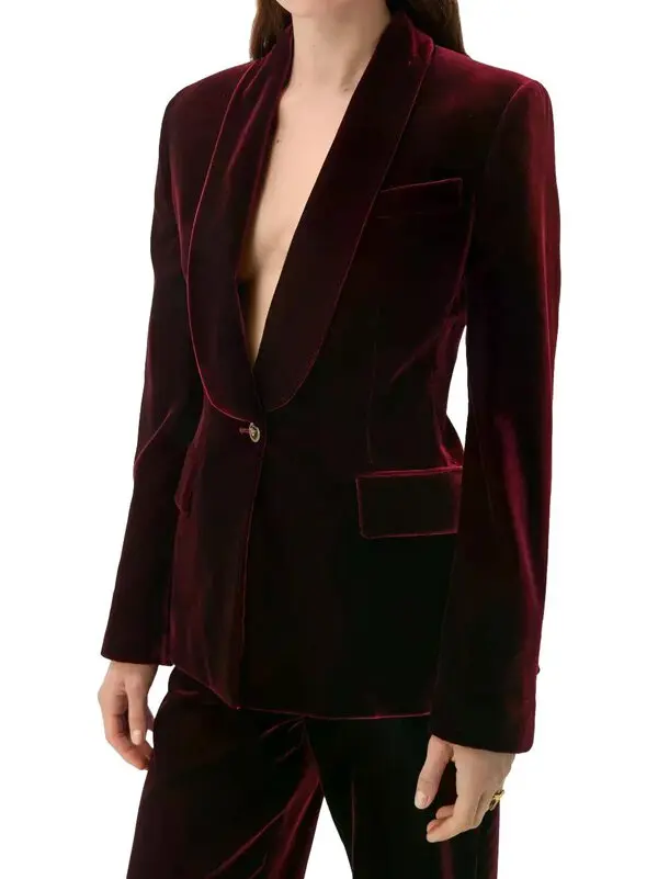 Versace Viscose Velvet Blazer - Red