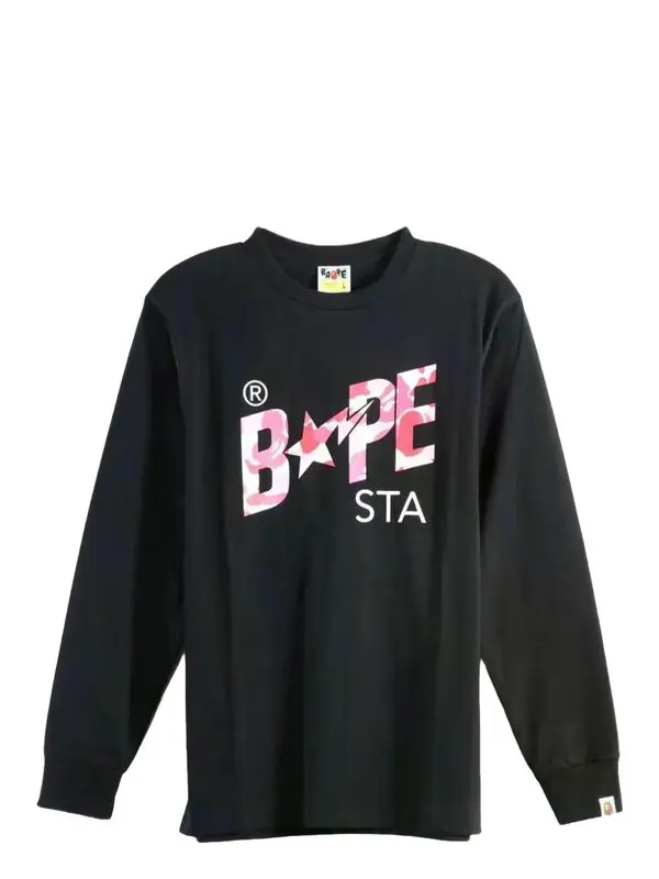 A BATHING APE Logo-print Long-sleeve T-shirt - Black