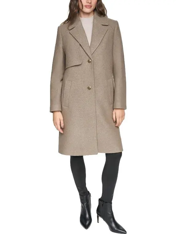 Andrew Marc Besette Boiled Wool Blend Coat - Brindle