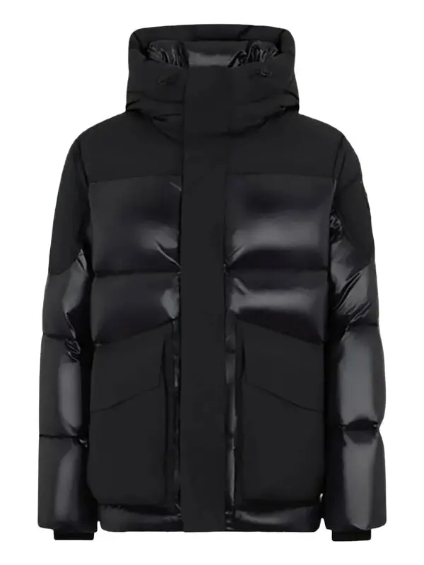 Moose Knuckles Polished Finish Funnel-neck Hood Puffer Jacket - Nero