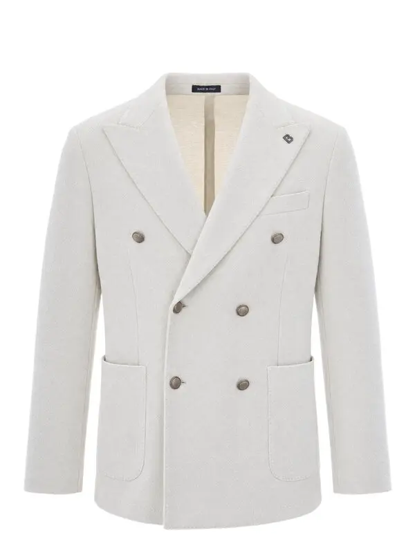 BRERAS MILANO Double-breasted Tailored Blazer - Bianco
