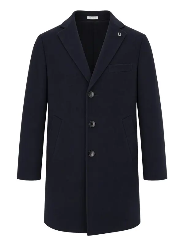 BRERAS MILANO Single-breasted Wool-blend Overcoat - Blu