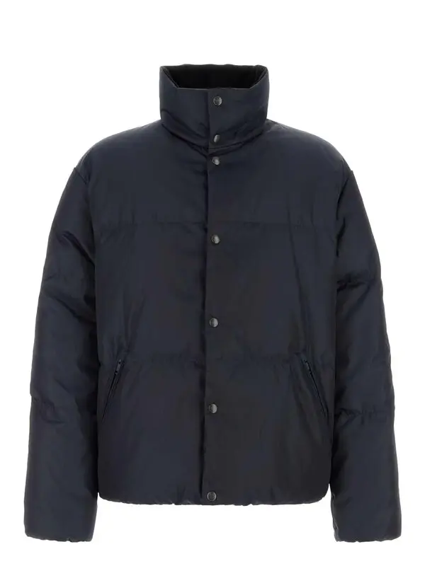 Prada Recycled Nylon Down Jacket With Cashmere Lining - Blue