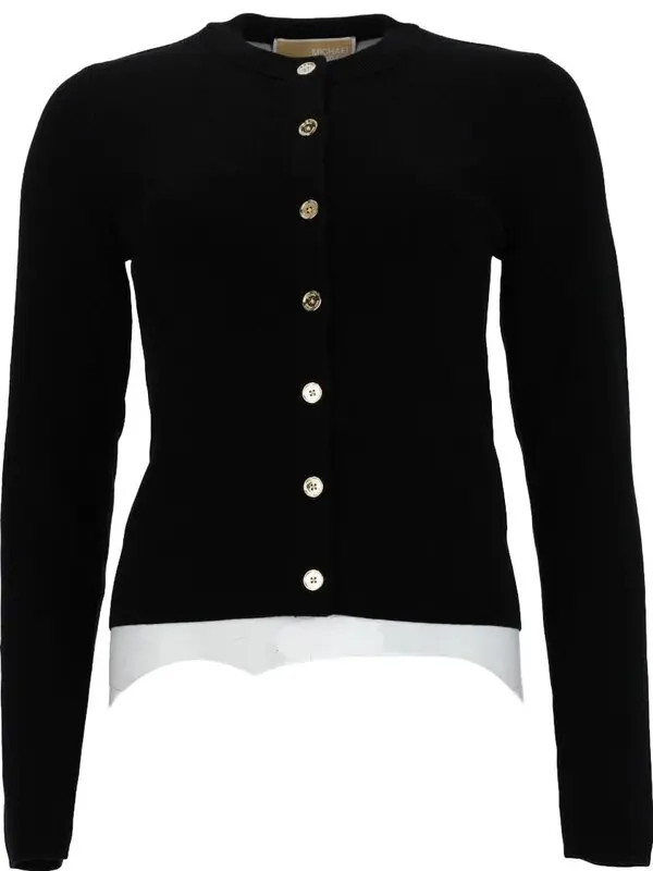 Michael Kors Button-front Knit Cardigan - Black