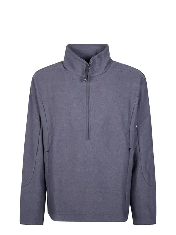 PAS NORMAL STUDIOS Off-race Boiled Wool Half-zip - Nero