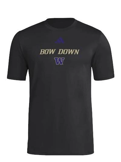Adidas Washington Huskies Locker Slogan Football Pre-game T-shirt - Black