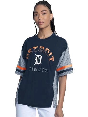 G-III 4HER BY CARL BANKS Detroit Tigers Off-season Oversized Top - Navy