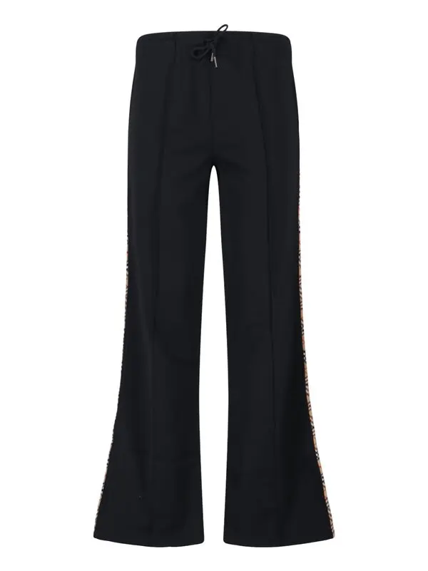 Burberry Wide-leg Pants With Side Stripe - Black