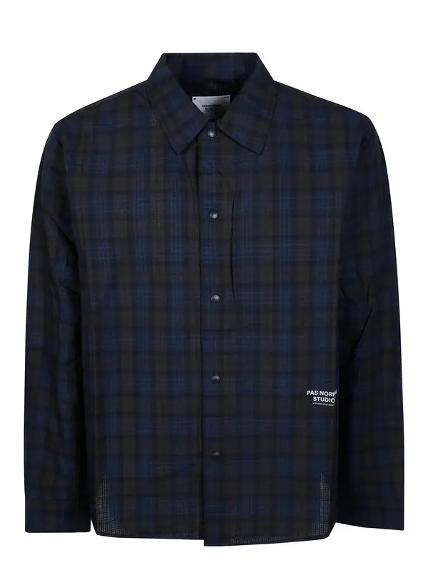 PAS NORMAL STUDIOS Off-race Seersucker Shirt - Blu
