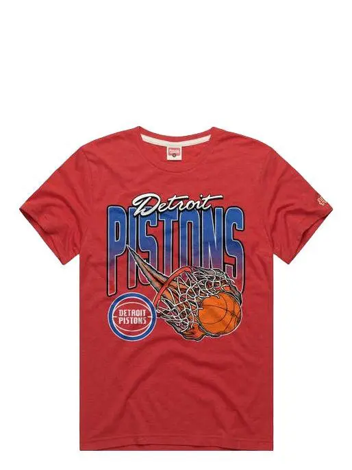 HOMAGE Detroit Pistons On Fire Tri-blend T-shirt - Red