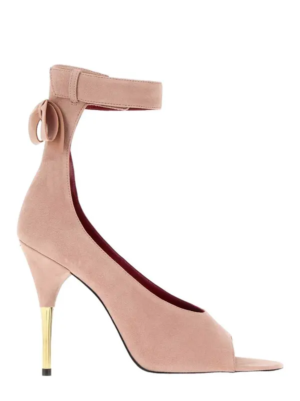 Valentino Garavani Suede Heeled Sandals With 10.5cm Heel - Pink