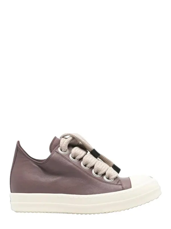 Rick Owens Leather Lace-up Sneakers With Shark-tooth Bumper Sole - Viola