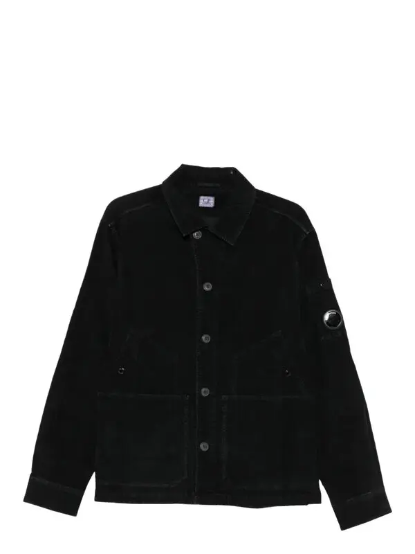 C.P. COMPANY Corduroy Button-front Jacket With Lens Sleeve Pocket - Nero