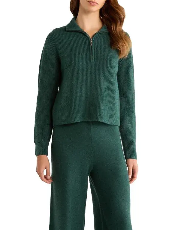 Marine Layer Chalet Quarter Zip Sweater - Pine