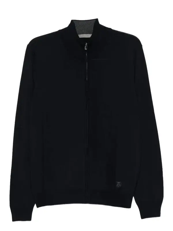 Corneliani Zip-up Knitted Sweater - Blue