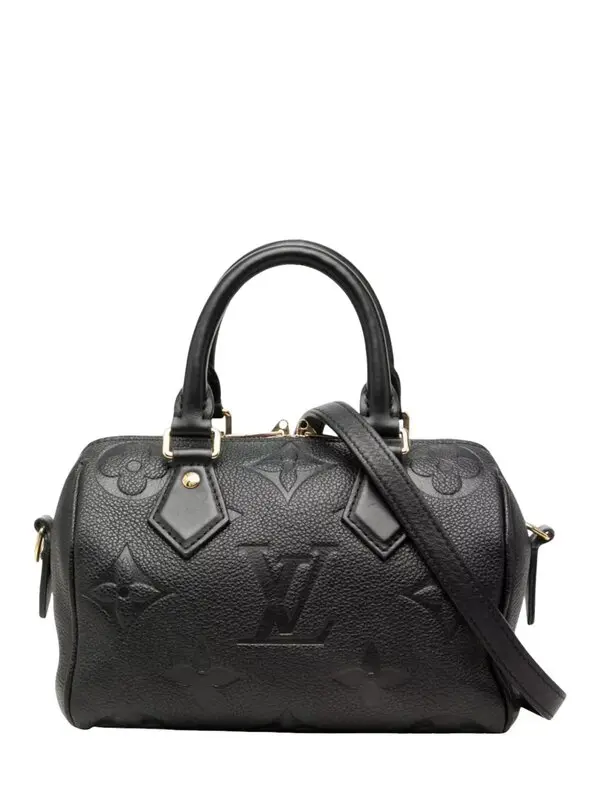 LOUIS VUITTON 2021-2026 Monogram Giant Empreinte Speedy Bandouliere 20 Satchel - Black