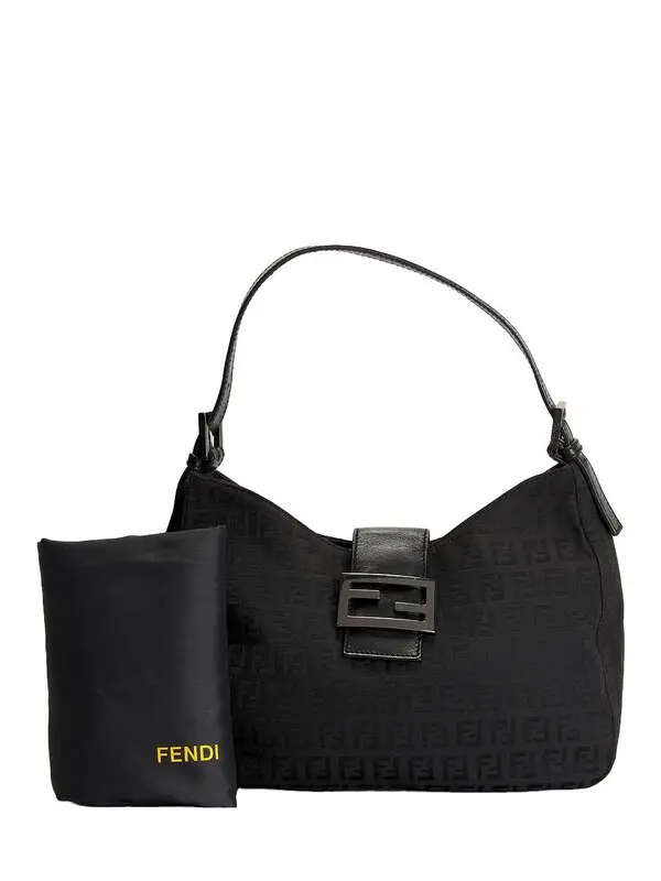Fendi Zucchino Hobo Bag - Black