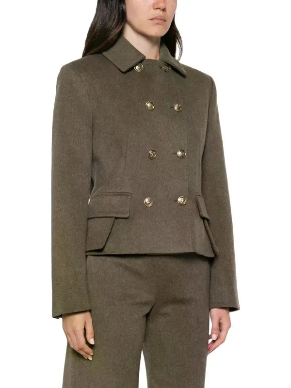 Ermanno Scervino Double-breasted Peplum Jacket - Grey