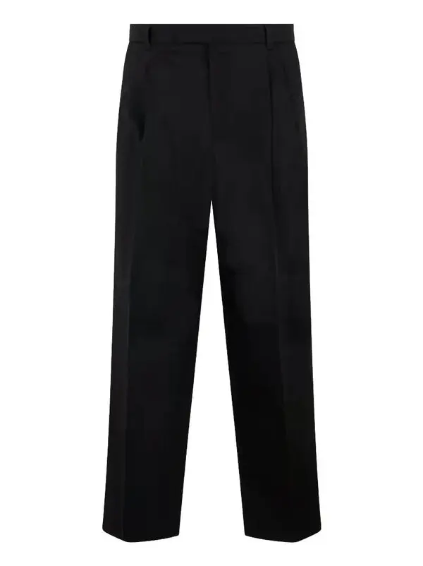 BOSS Relaxed-fit Trousers In Stretch Cotton - Black
