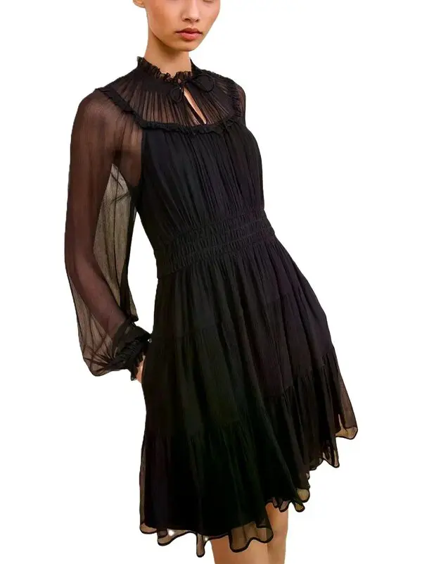Ulla Johnson Ruffled Tiered Dress - Black