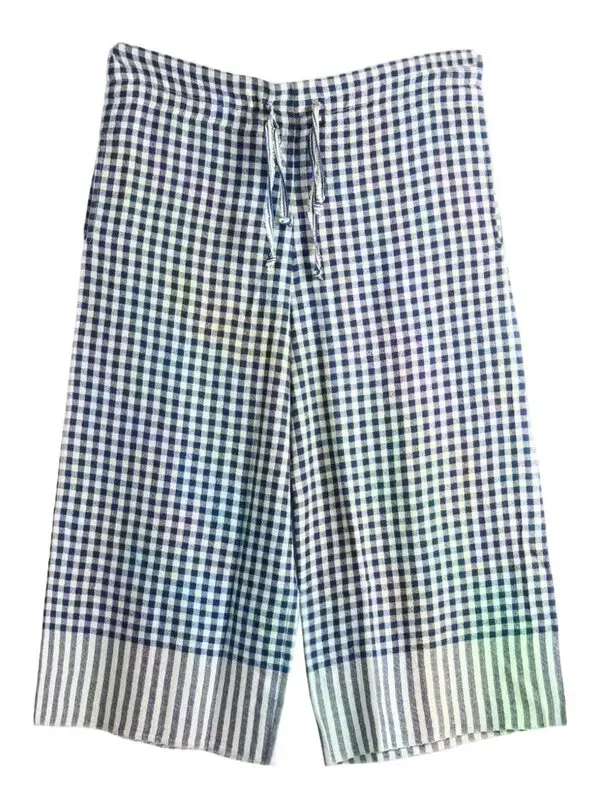 Pero Gingham Loose-fit Trousers - Blue