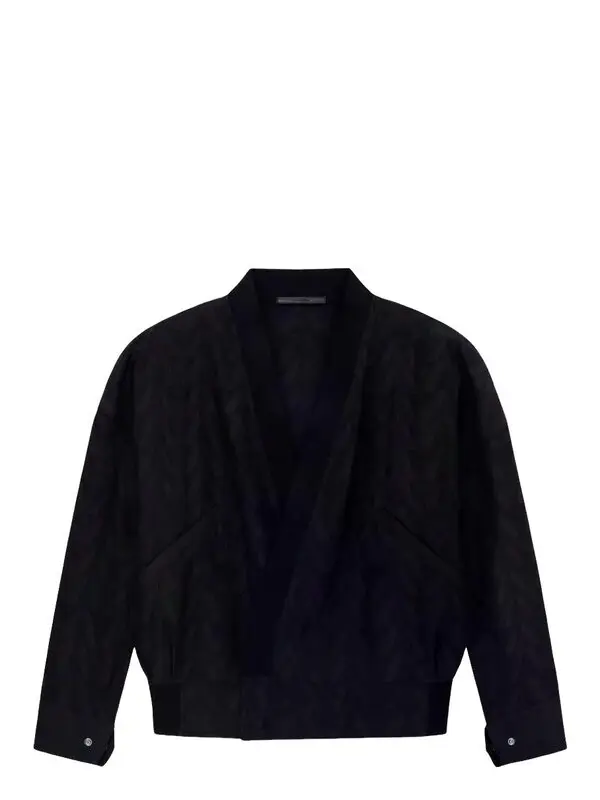 Giorgio Armani Geometric-jacquard Bomber Jacket - Black