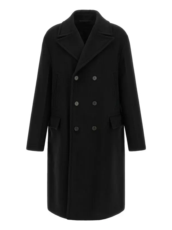 Fendi Angora And Wool Coat - Black