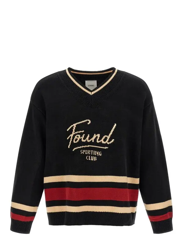 FOUND Sport Club Varsity' Sweater - Black