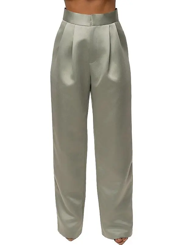 JLUXLABEL City Nights Satin Trouser - Sage