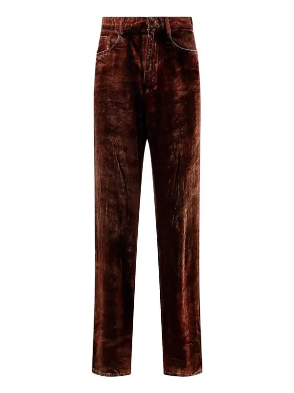PIERRE-LOUIS MASCIA Kandox Iridiscent Chenille Trousers - Brown
