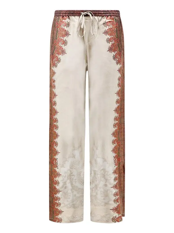 PIERRE-LOUIS MASCIA Aloe Silk Trousers - Beige