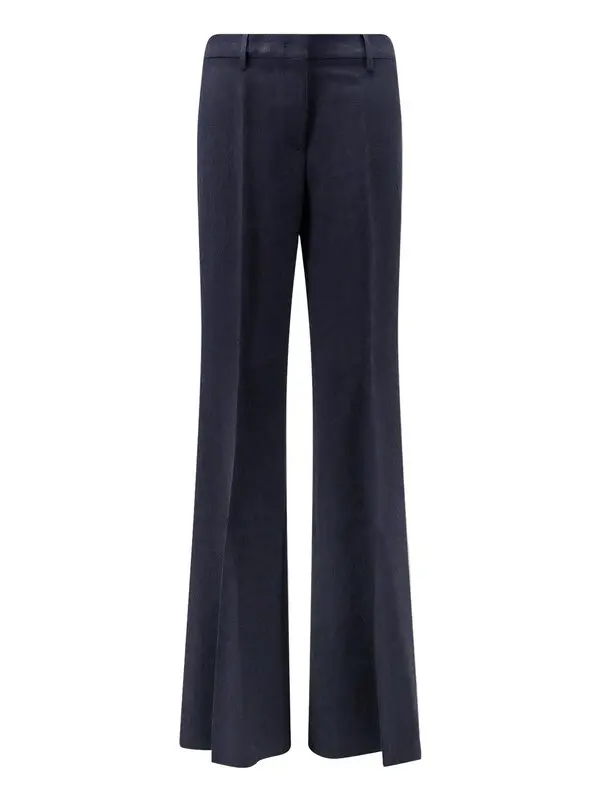 Etro Wool Blend Trousers With Paisley Pattern - Blue