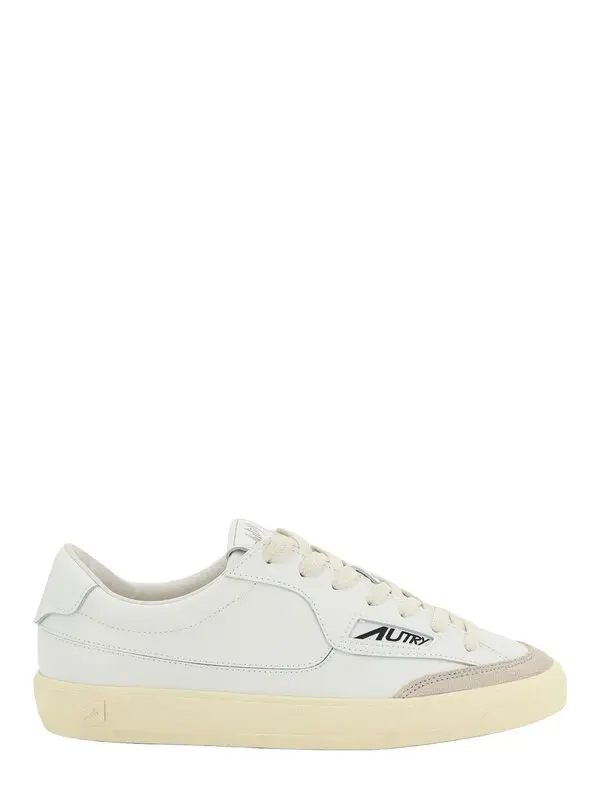 AUTRY Windscape Leather Sneakers With Suede Insert - White