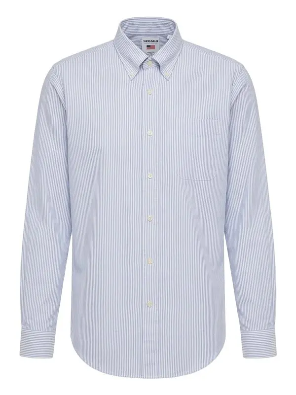 SEBAGO Doubling Ox White/light Cotton Shirt - Blue