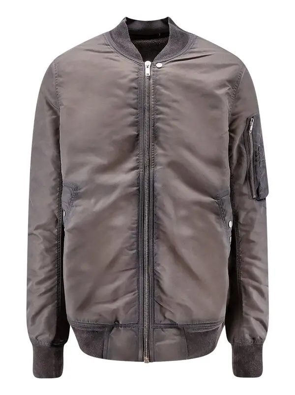 Rick Owens Classic Flight Bomber Jacket With Washedout Effect - Grey