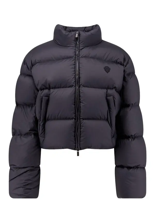 Gucci Crop Fit Down Jacket With Iconic Crest - Black