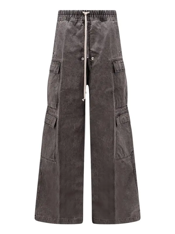 Rick Owens Cotton Double Cargo Jumbo Beas Trousers - Grey